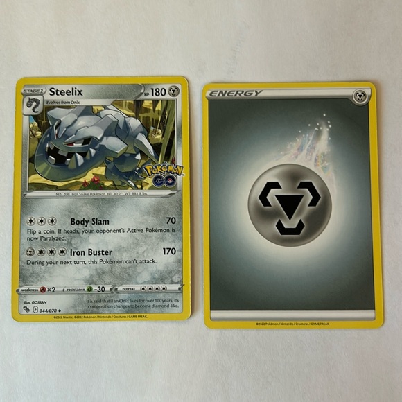 Pokemon | Toys | Euc 2 Pokemon Trading Cards Steelix Hp 8 And Gray ...